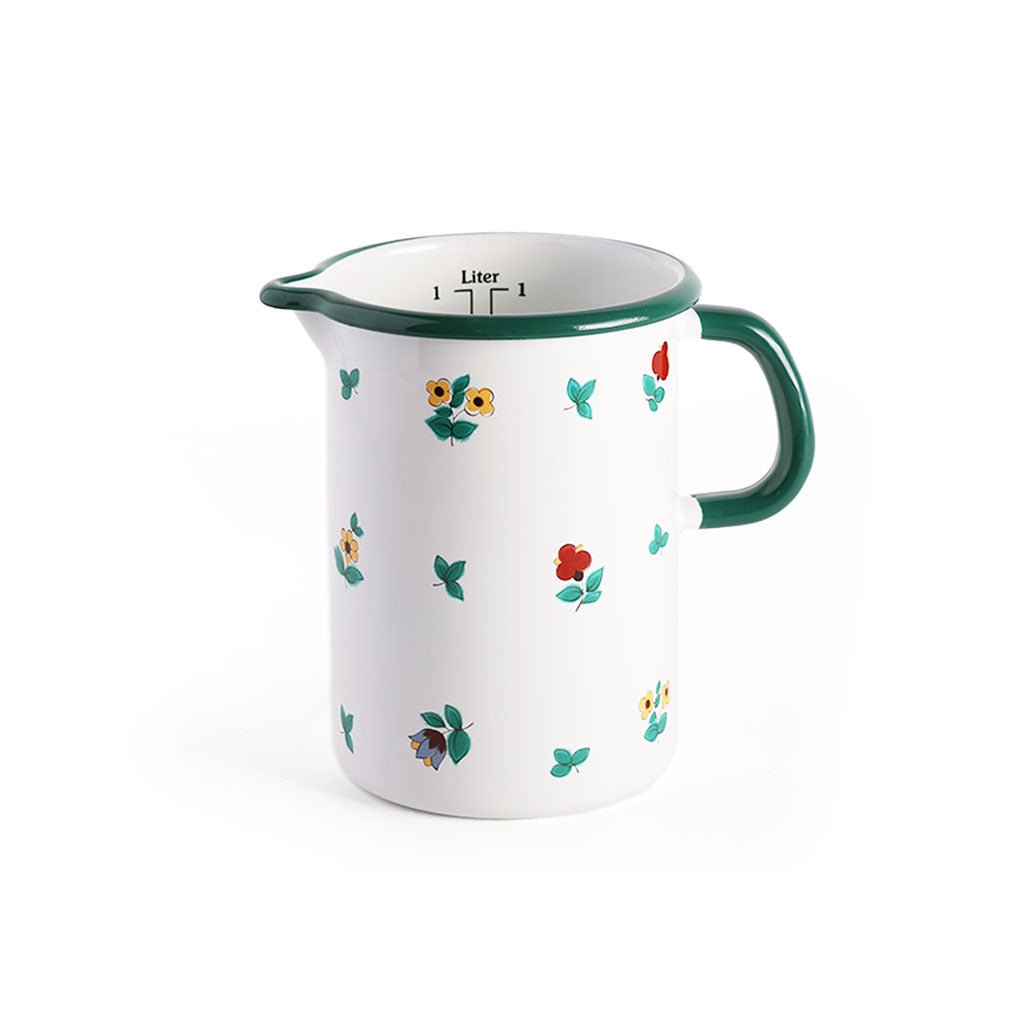 Riess Enamel Measuring Vessel, Country Floral | Boston General Store